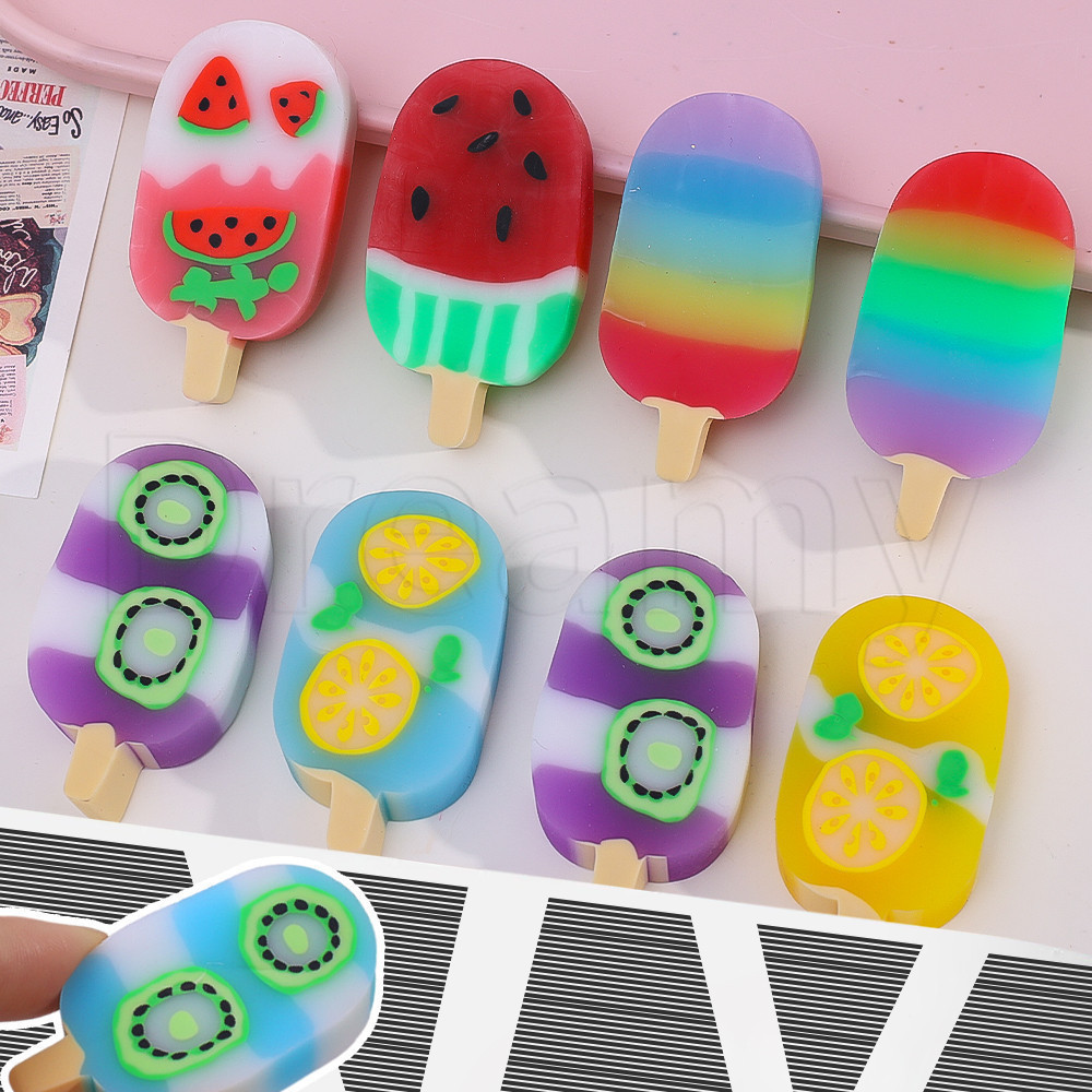 4Pcs/Box Mini Eraser - Ice Cream Rubber - For Kids - Drawing Writing ...