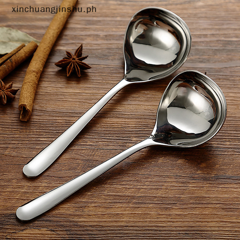 XIN Stainless Steel Spoon Long Handle Tablespoons Hot Pot Soup Ladle Ramen Noodles Scoop Kitchen ...