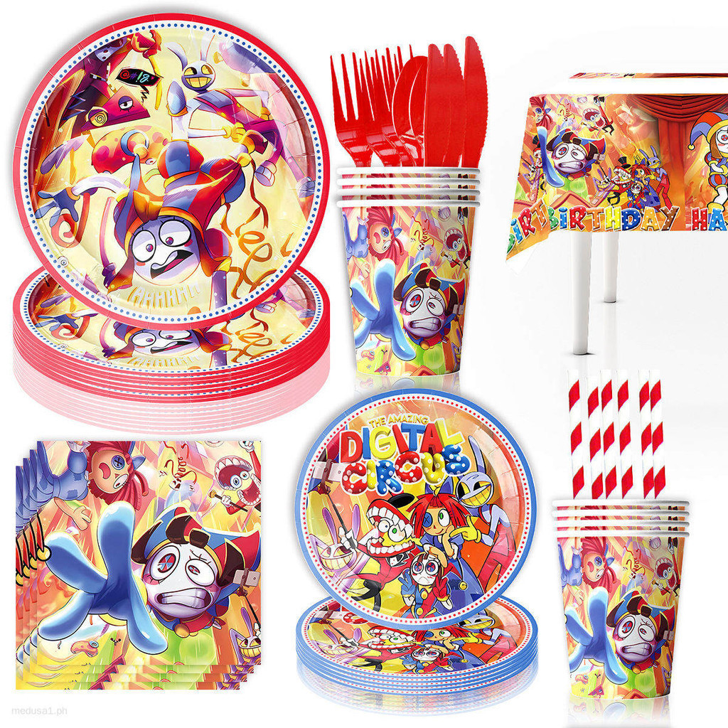 The Amazing Digital Circus Theme Disposable Tableware Set Plates Paper ...