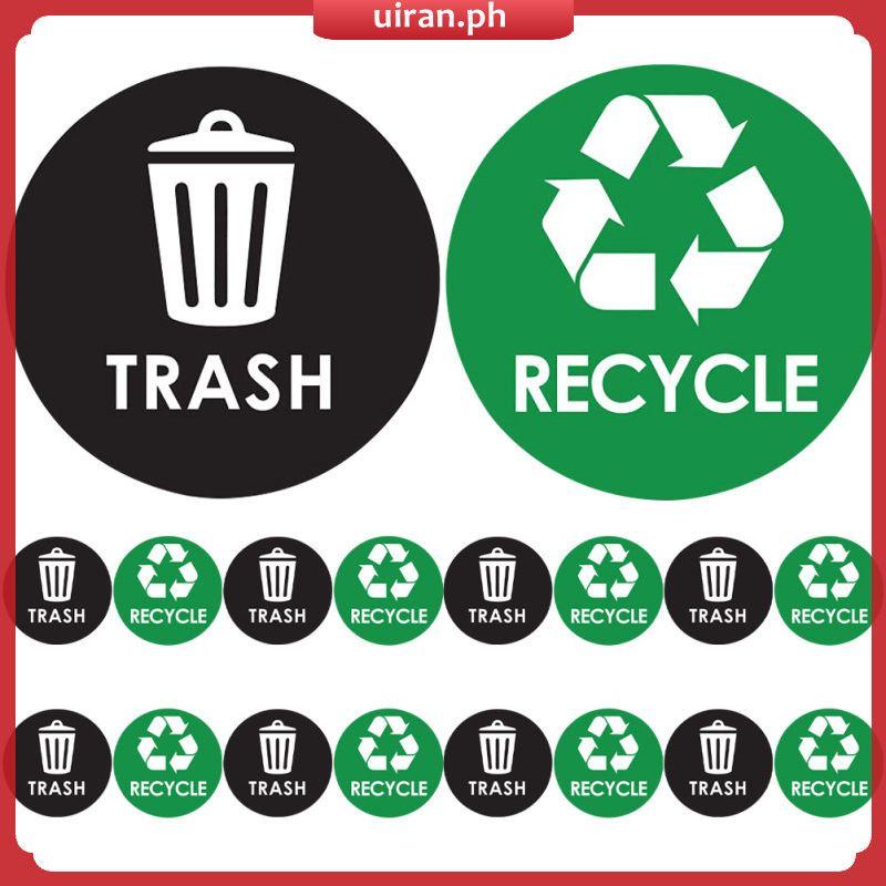 uiran Recycling Bin Labels Sticker Waste Container Stickers Garbage ...