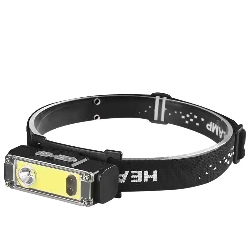 Outdoor multifunctional COB induction headlight USB rechargeable red ...