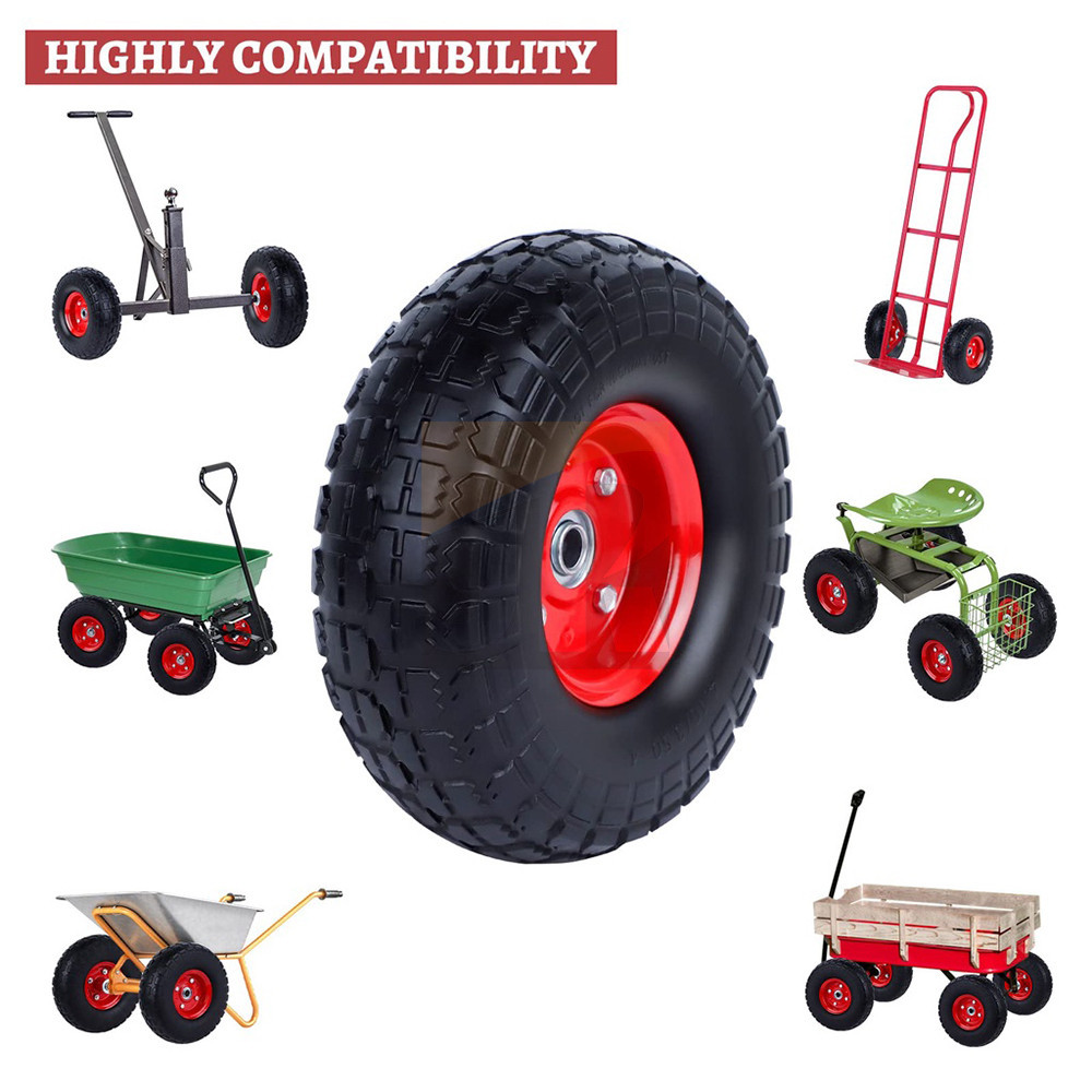 (COD) Pneumatic Push Cart Steel Body Rubber Wheel 5inch/ 6inch / 8inch ...