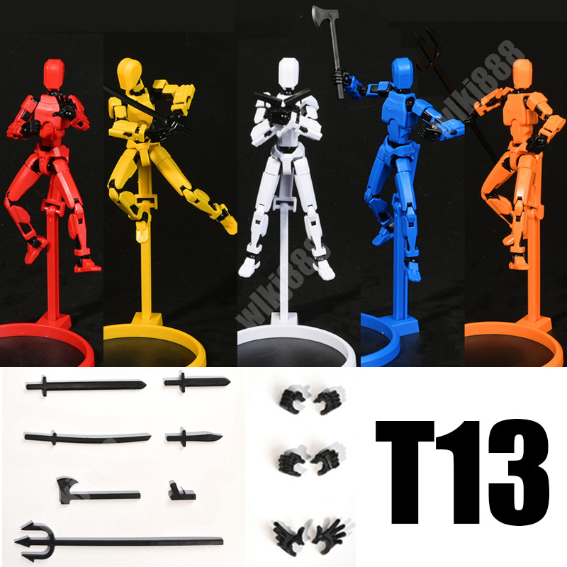 Multi-joint Model T13 Dummy Lucky 13 Action Figure Robot Square 3D ...