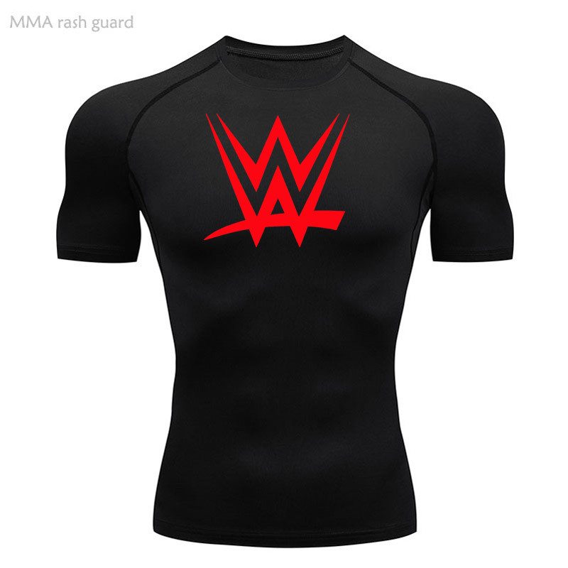 UFC Boxing T-Shirt Men's MMA Compression Short Sleeve Shirt Black Gym ...