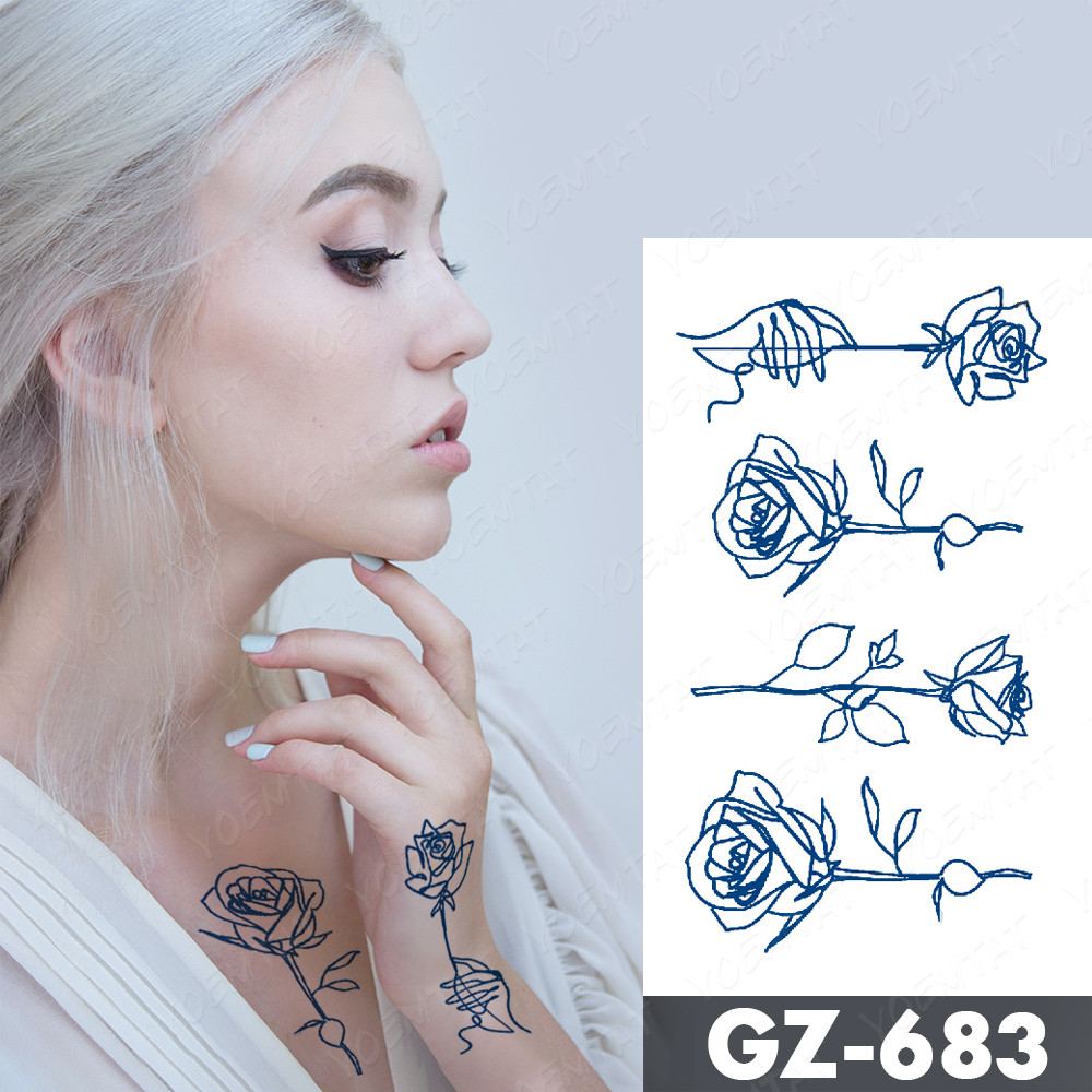 Semi-Permanent Waterproof Temporary Tattoo Stickers Devil Eye Feather ...