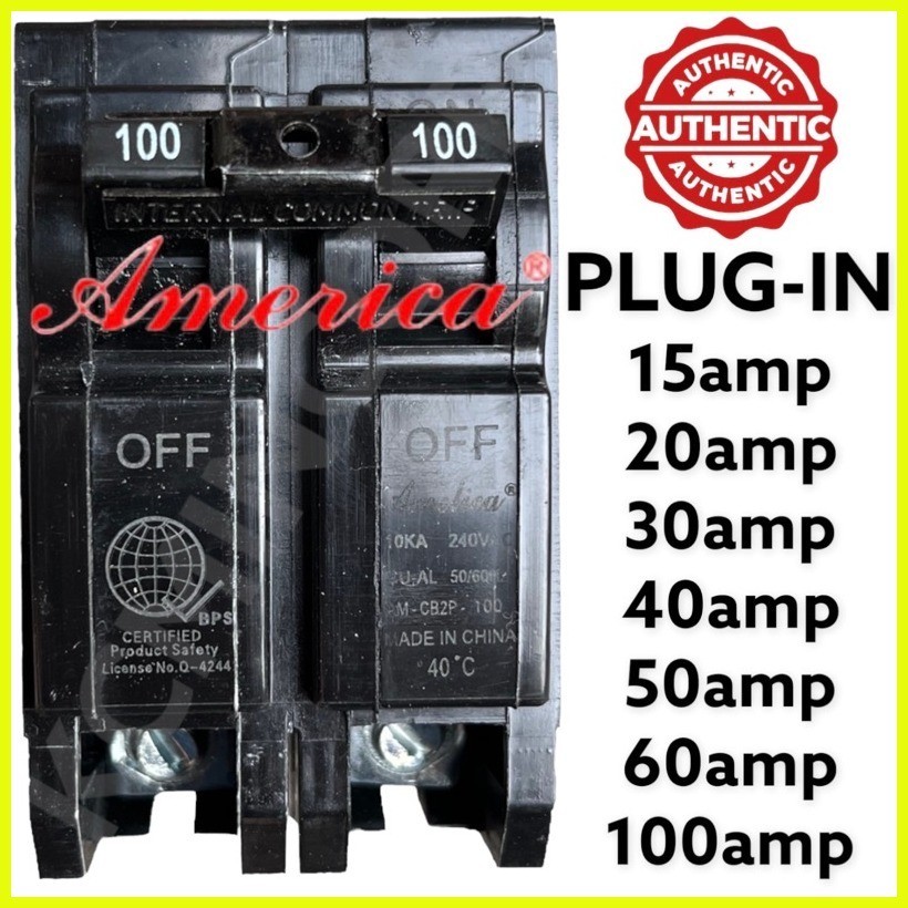 【hot sale】 America PLUG-IN Circuit Breaker 15, 20, 30, 40, 50, 60 ...