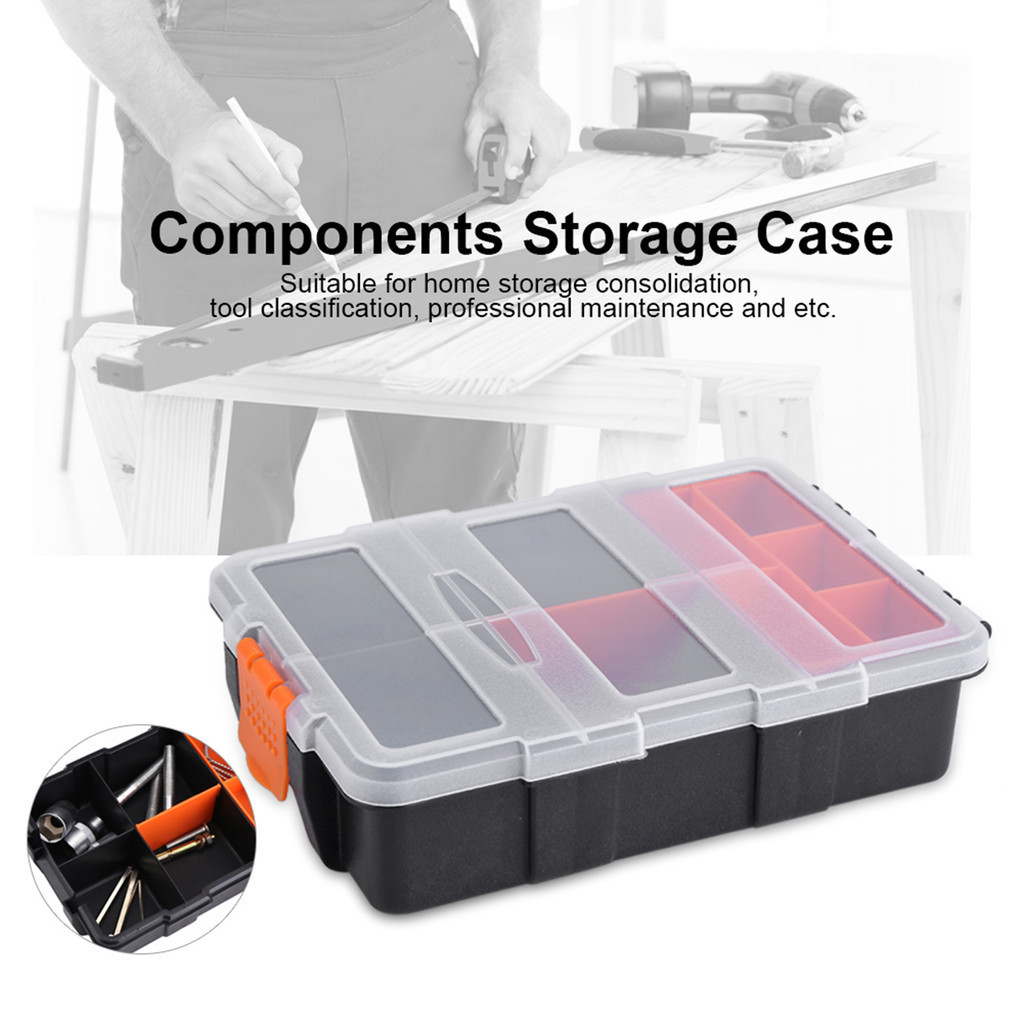 TIM-Two Layer Plastic Heavy Duty Components Storage Box Case Organizer ...