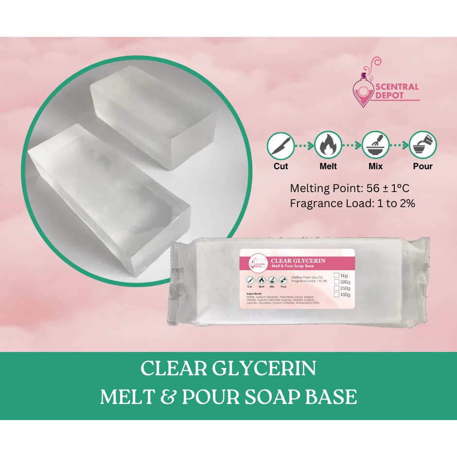 Clear Glycerin Transparent Melt & Pour Soap Base 1kg, 500g, 250g, 100g ...