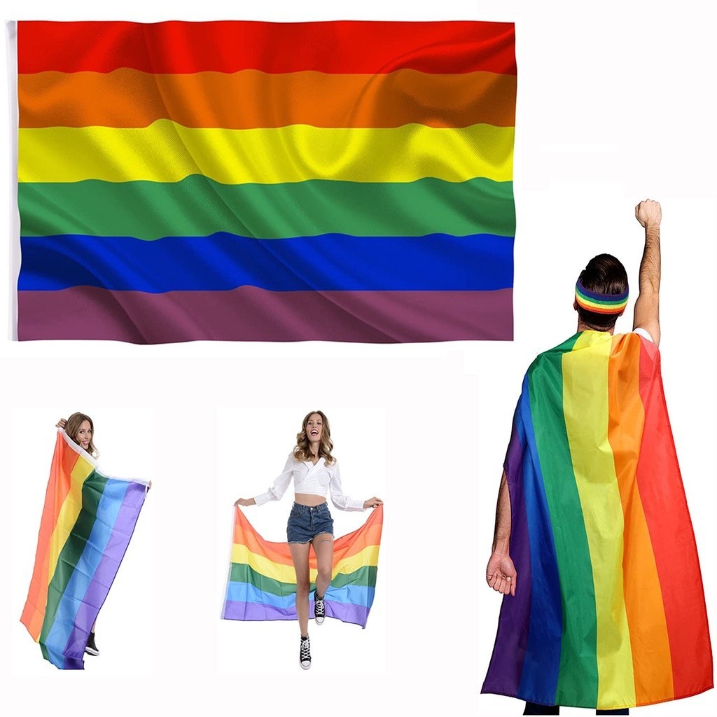 Lgbt Pride Flag Lesbian Gay Rainbow Flag Parade Polyester Lgbtq Banners