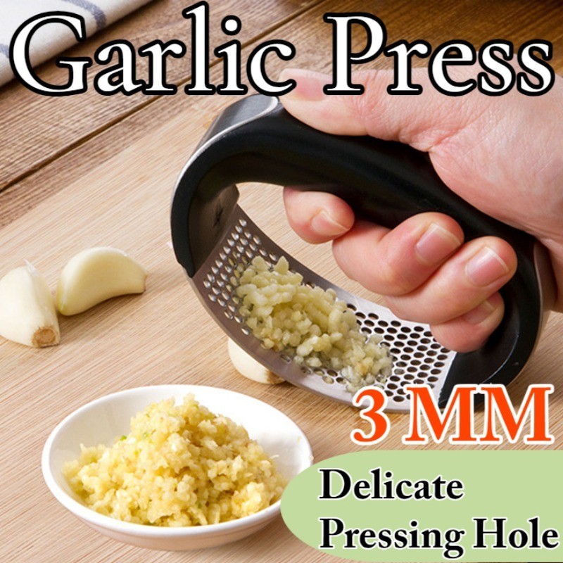 Stainless Steel Garlic Press Rocker Grade Garlic Mincer Crusher and ...