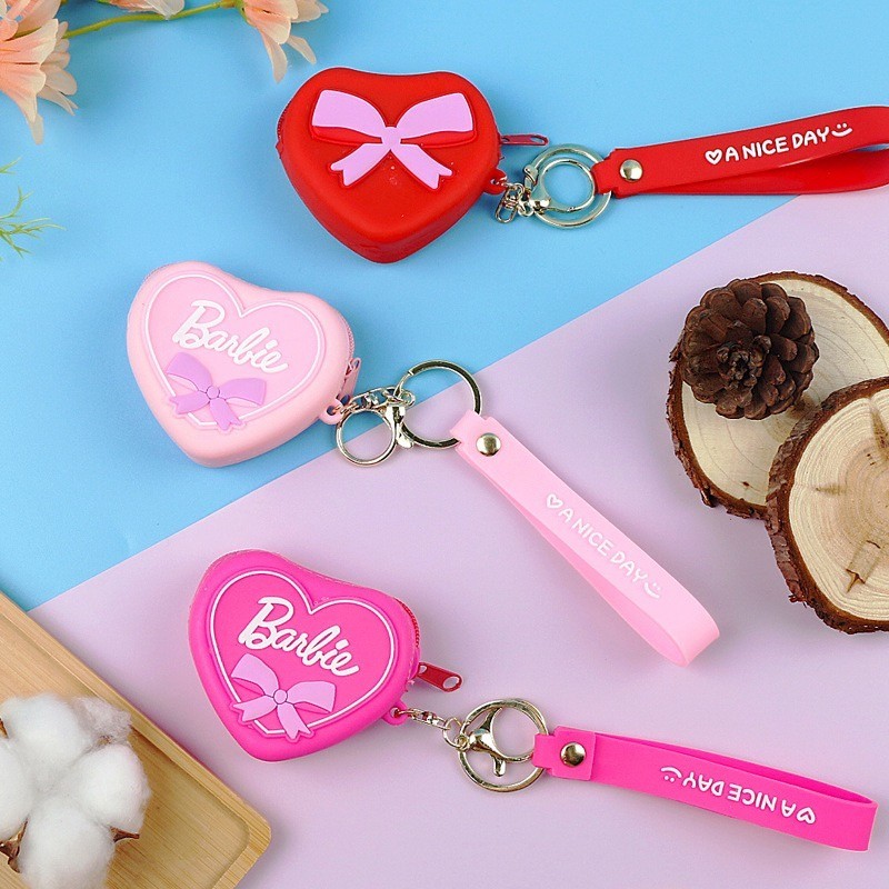Korean Hot sale Cute Barbie Coin Purse Keychain Wallet For Kids Gift ...