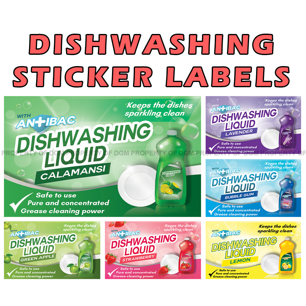 Dishwashing Liquid Sticker Labels 20PCS (available for 500mL, 1L, 1.5L ...