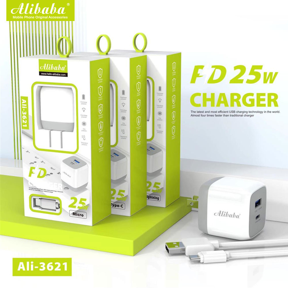 Alibaba Ali-3621 PD 25W Charger for Micro/Android/IOS/Lightning/Type C ...
