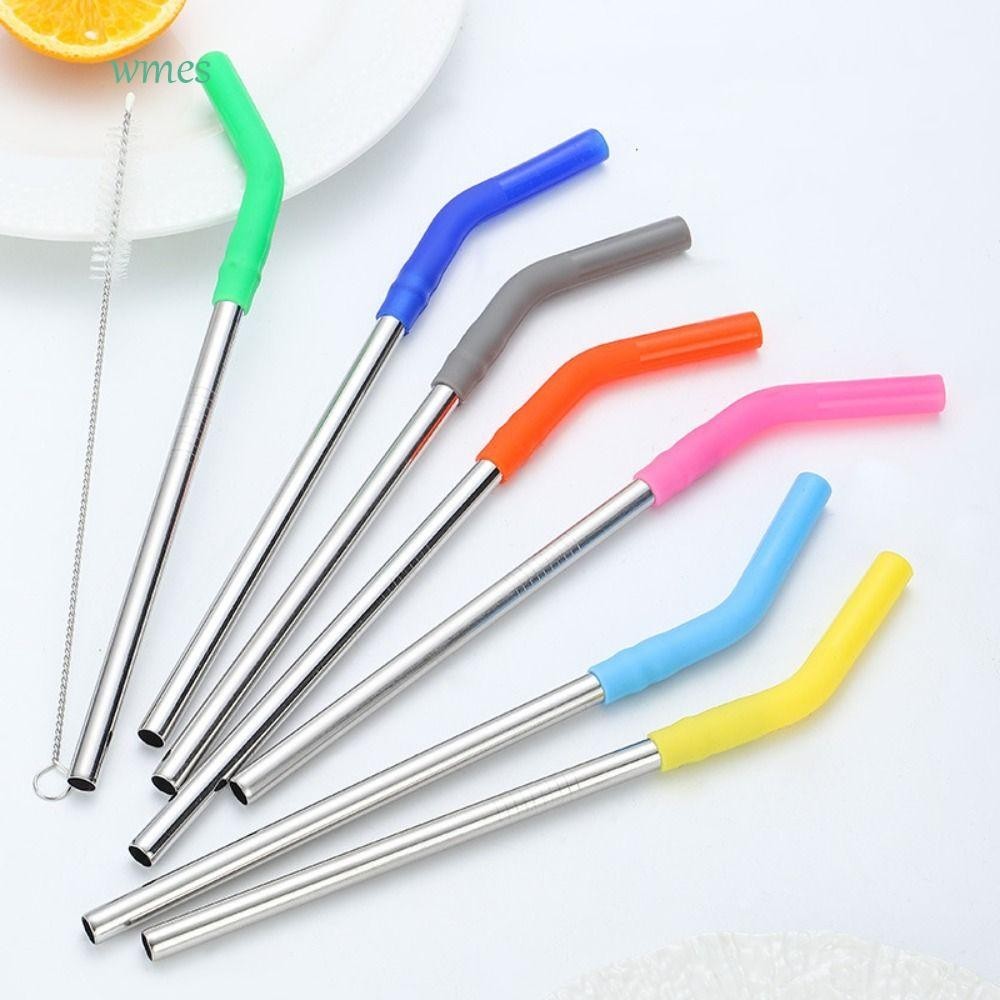WMES1 2Pcs Stainless Steel Straw, With Silicone Tip 8mm Metal Straw ...