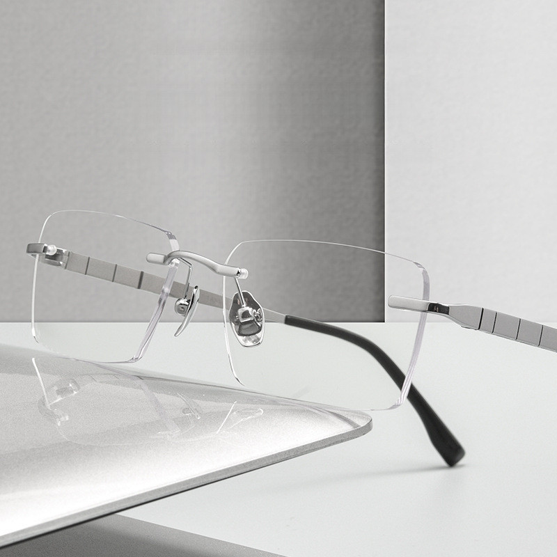 Men Frameless Glasses Frame Titanium Ultra Light Optical Glasses Frame ...