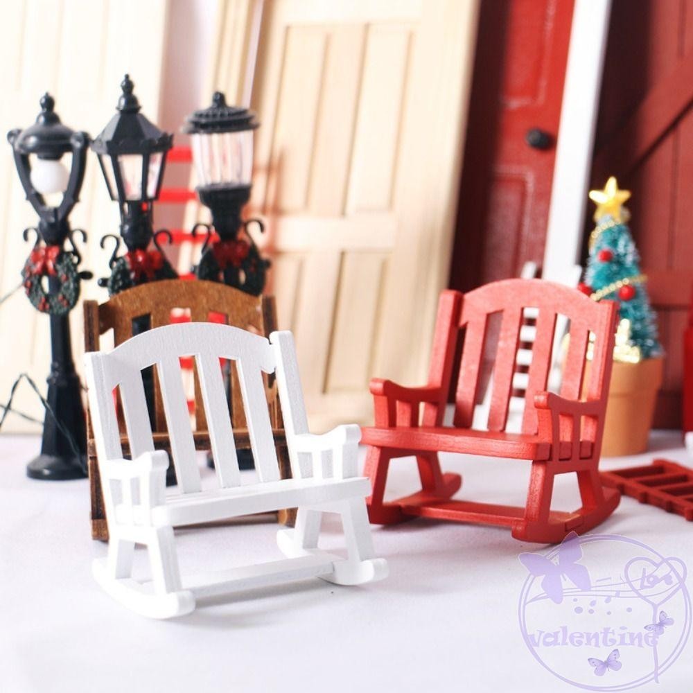 AVALENTINE Mini Rocking Chair, Realistic Miniature Swing Rocking Chair ...