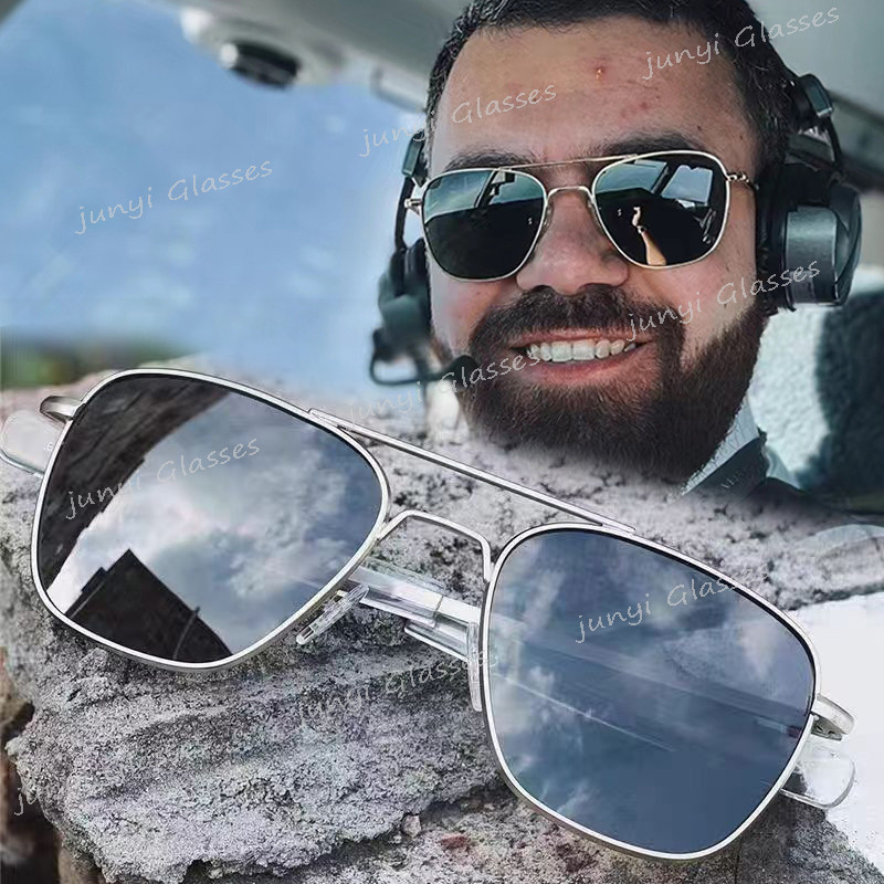 Fashion Aviator Sunglasses Men Square Metal Shade Glasses Outdoor Pilot ...