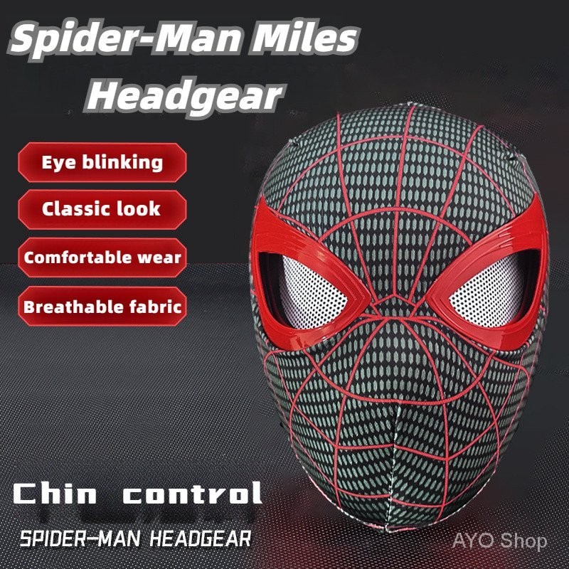 New Spider-Man Miles Headgear Eyes Blinkable Chin Control Electrical ...