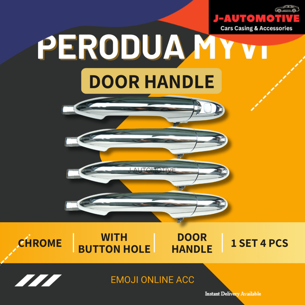 Perodua Myvi Gen3 2018 - 2024 Bezza Axia 2014 - 2022 Chrome Door Handle ...