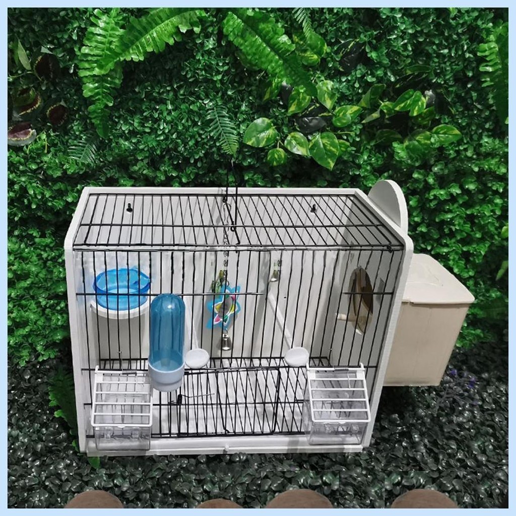 Bird Nest Box Bird Cage Mount Nesting Box with Perch Plastic Hanging ...