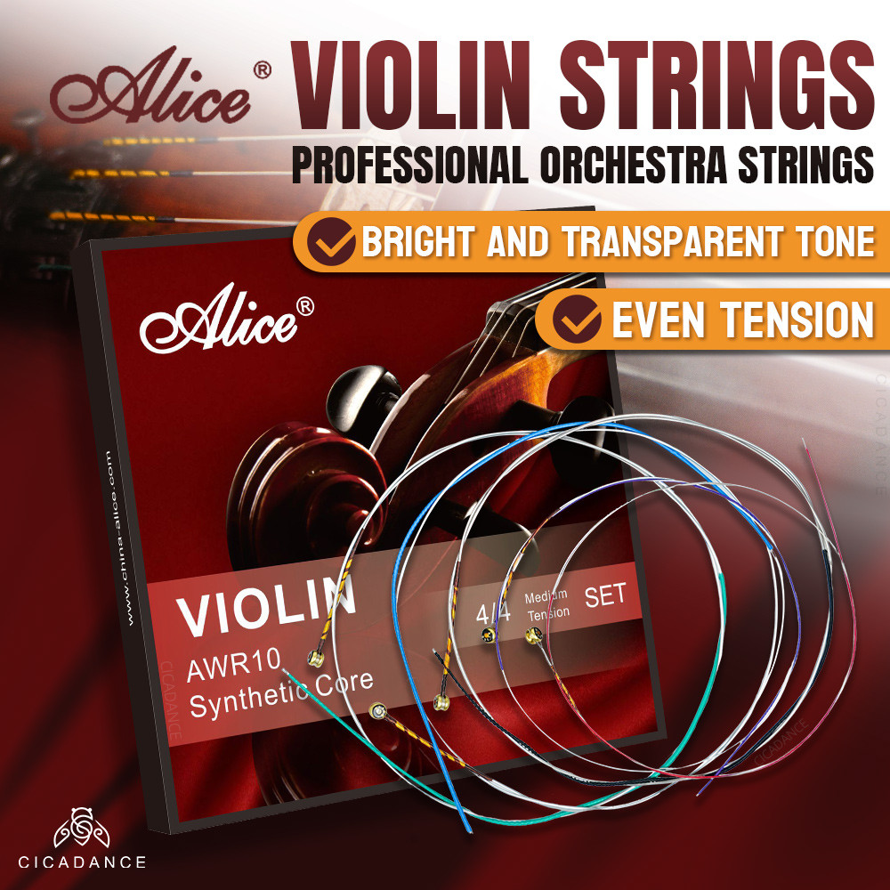 Alice Professional Violin Strings Set Nylon Core & Alloy Winding Anti ...