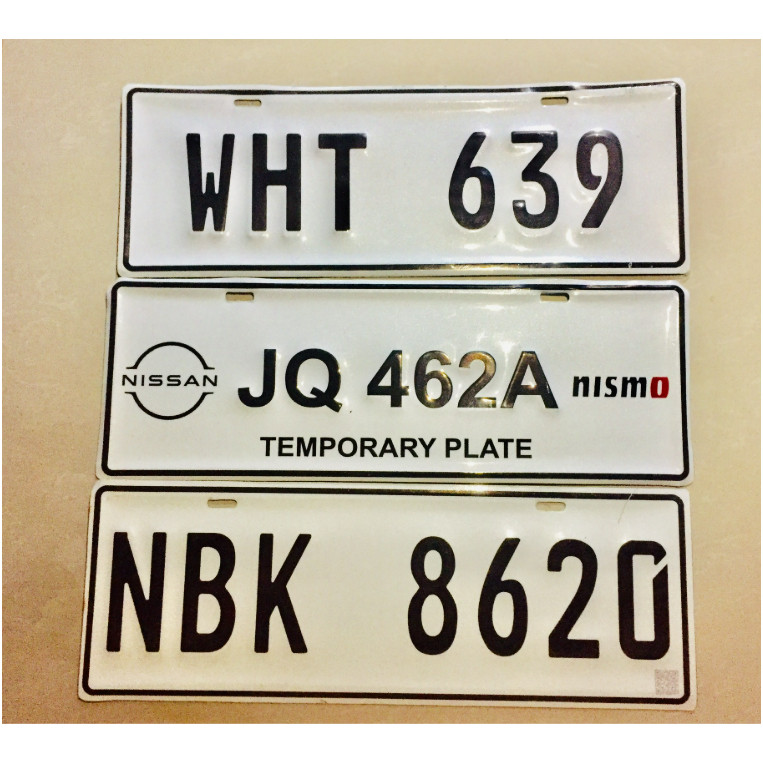 STANDARD TEMPORARY CAR PLATE – ELECTRO-GALVANIZED METAL EMBOSSED ...