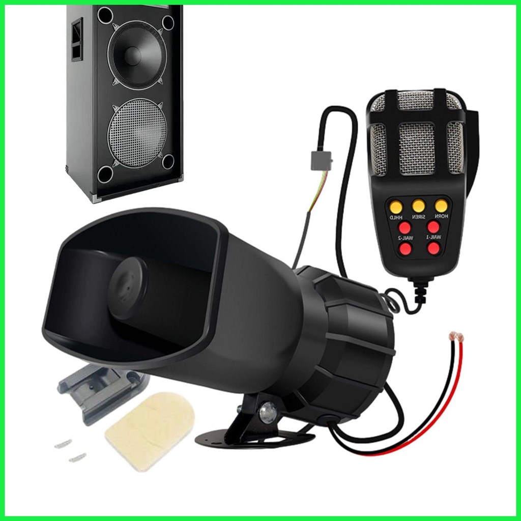 PA Speaker 12V 100W 7 Sounds Loud Warning Speaker Car Loud Speaker Amplifier With Mic PA System ...
