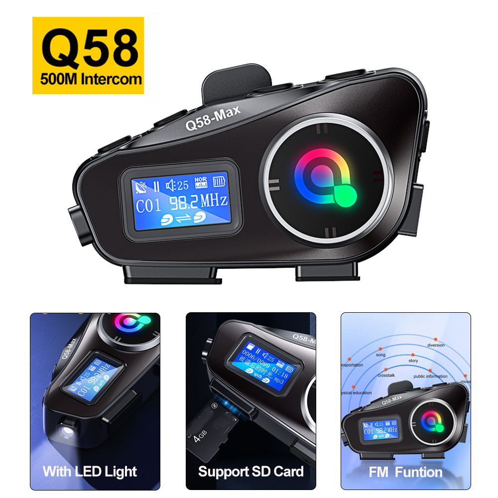 Large Screen Display Helmet Intercom Motorcycle Bluetooth Helmet ...