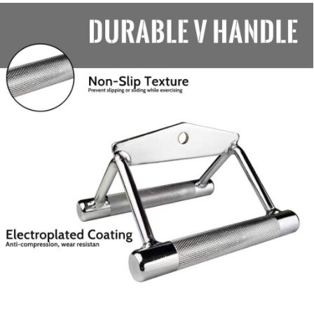 (COD)Double D Bar Row Handle Cable Attachment for Home Gym Row Bar008 ...