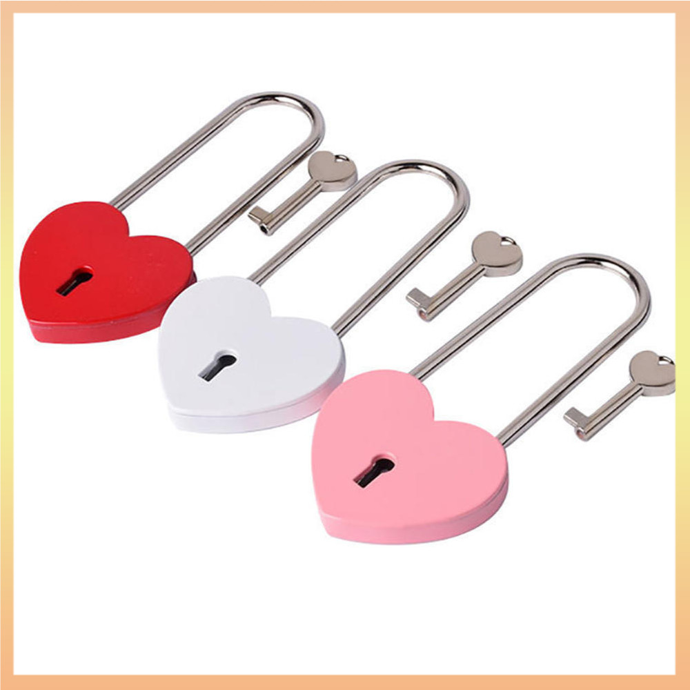 Personalized Metal Heart Shaped Padlock Mini Love Lock With Key ...