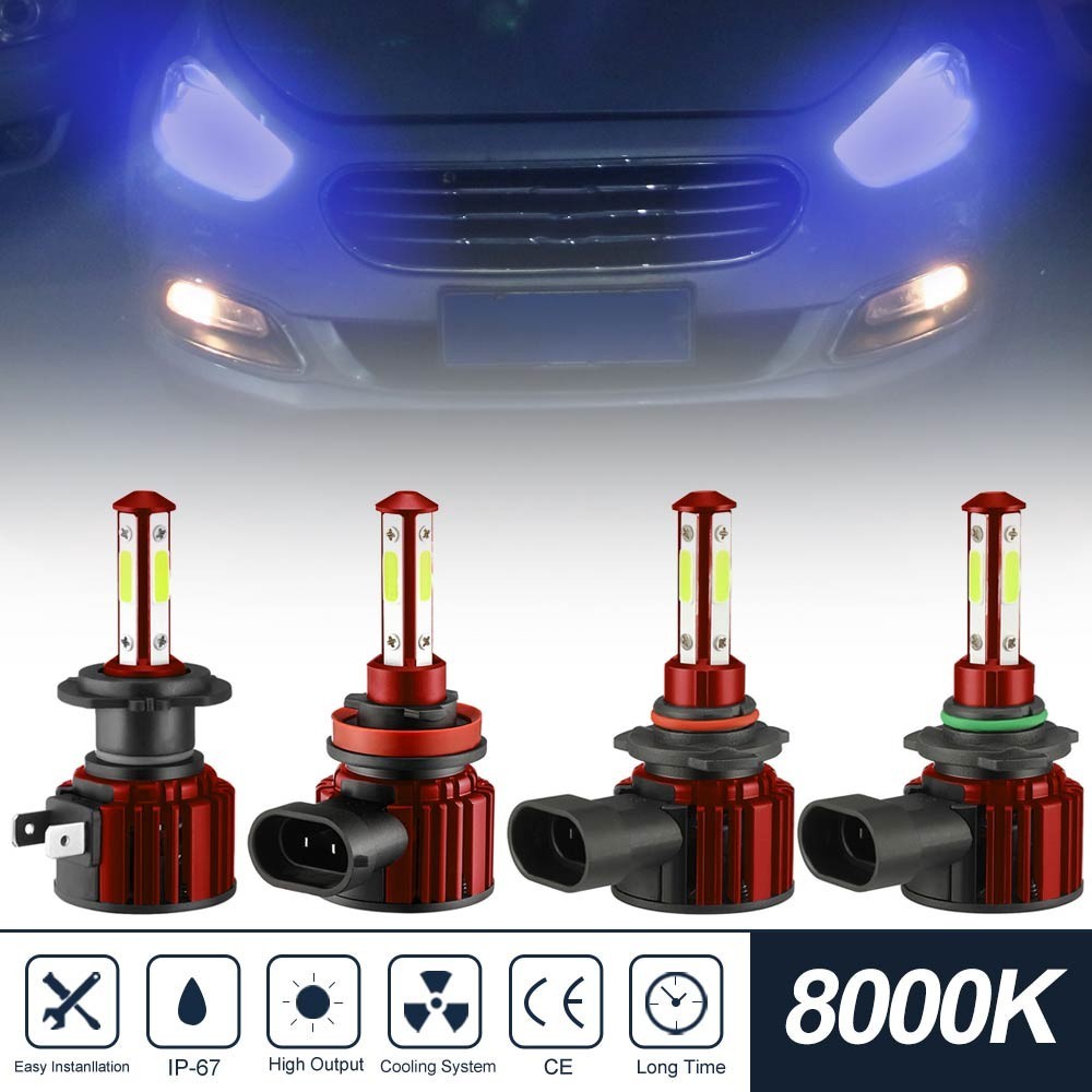 2pcs 12V 8000K H7 H8 H9 H11 9005 9006 Super Bright Car LED Headlight ...