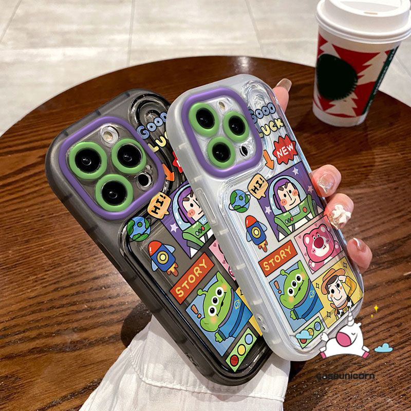 Cartoon Toy Story Buzz Aliens Doodle Transparent Thickening Casing ...