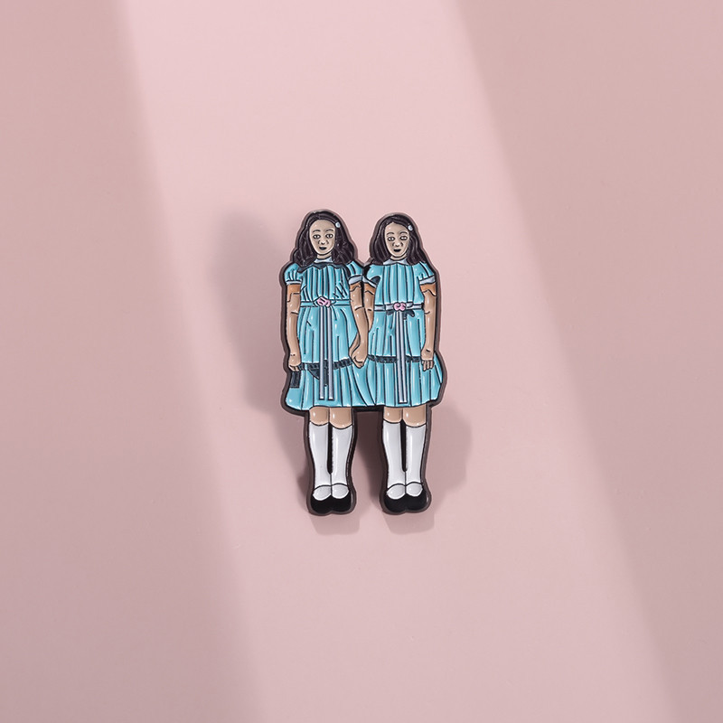 Shining Twin Sisters Enamel Brooches Alexie & Alexa Brooch Metal Badges ...