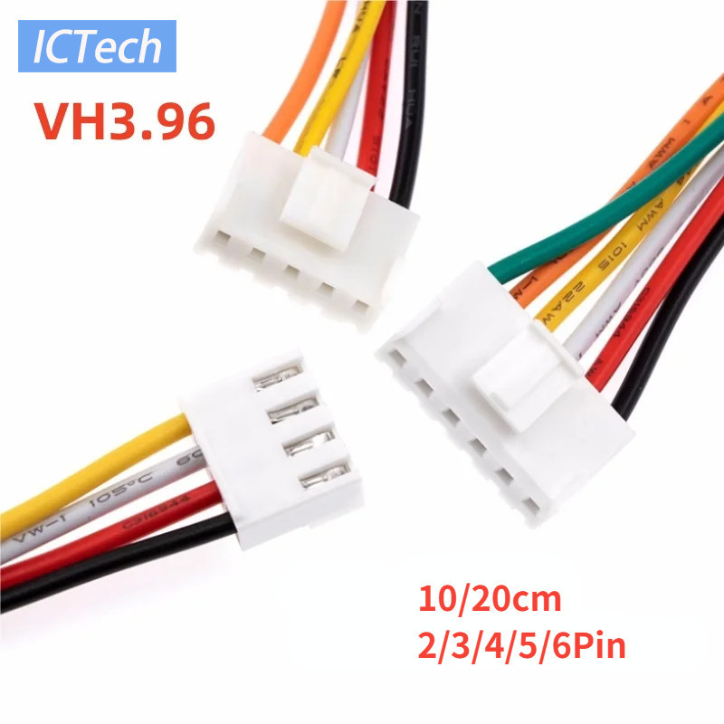 5Pcs VH3.96 VH 3.96mm JST Wire Female Housing Plug Connector Wire Cable 2 3 4 5 6Pin 20AWG Wire ...