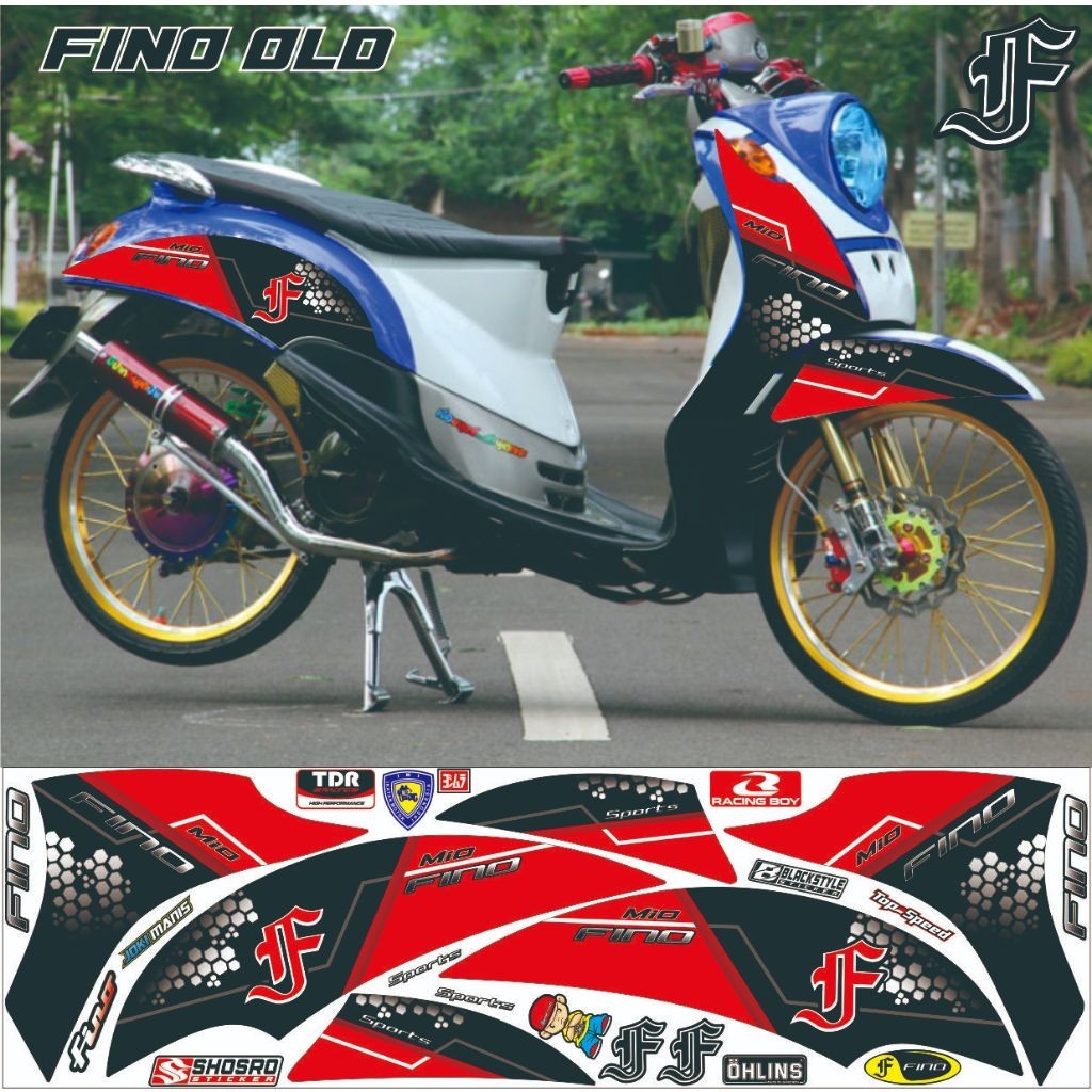 Variations/striping Stickers YAMAHA FINO OLD Motorcycle Variations ...
