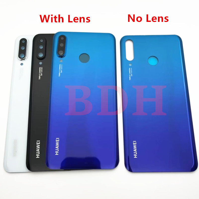 New For Huawei P30 Lite Nova 4e P30Lite Rear Door 3D Panel Housing Case Adhesive +Camera Lens ...