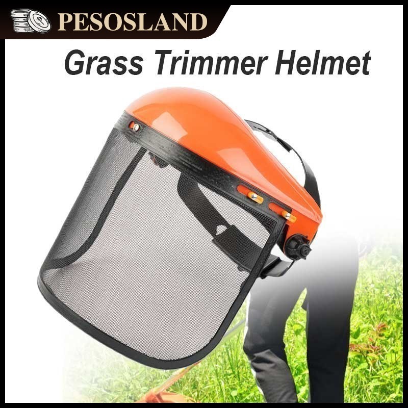 Grass Trimmer Safety Helmet Full Face Mesh Protective Mask For Logging ...
