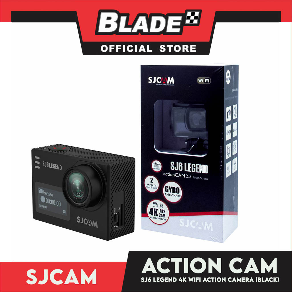 SJCAM SJ6 Legend 4K Gyro Anti-Shale WiFi Action Camera (Black) | Shopee ...