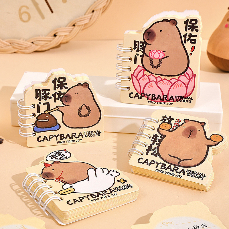 Capybara/Panda Coil Book Cartoon Cute Portable Small Book Student Notes ...