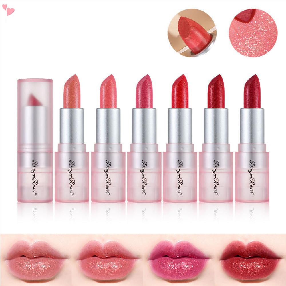 Glitter Lipstick Moisturizing Shiny Grapefruit Star Shine Powder Tube ...