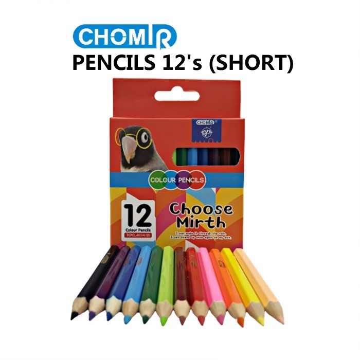 Chomir CP Student Colour Pencils 12 Short Colored Pencils | Shopee ...