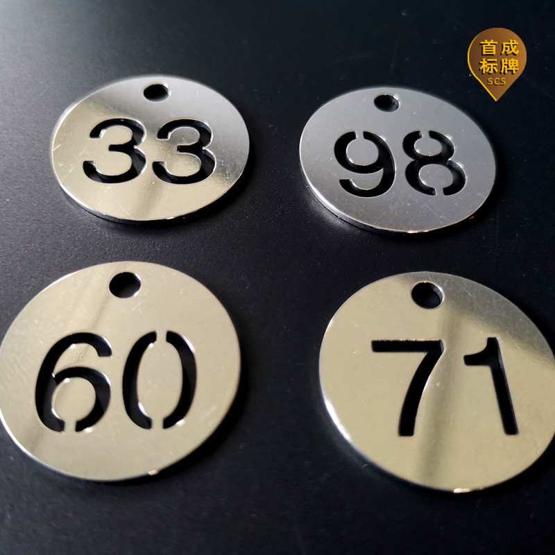 New Style Hollow Stainless Steel Number Plate Round Plate Number Tag ...