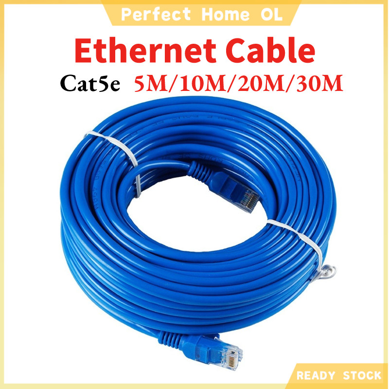 Ethernet Cable RJ45 High Speed 5M/10M/20M/30M Cat5e Internet Network LAN Router Cable | Shopee ...