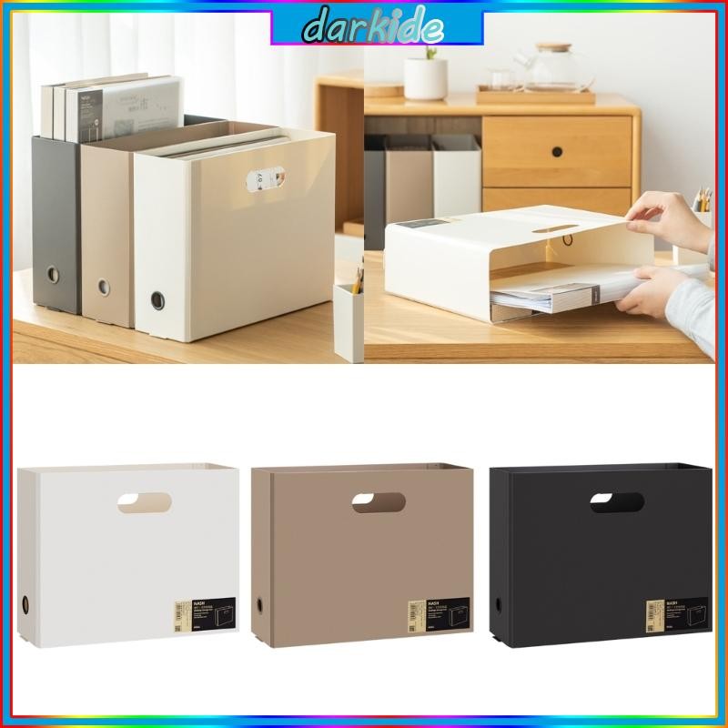 Dark Document Organizer Box File Box Plastic File Storage Box Desk ...