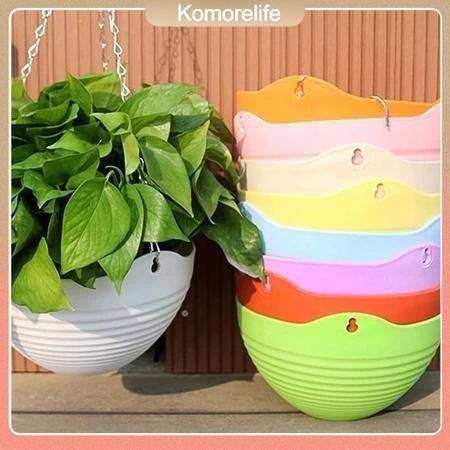 Gardening Plastic Flower Pot Hanging Stable Indoor Outdoor Decorative ...