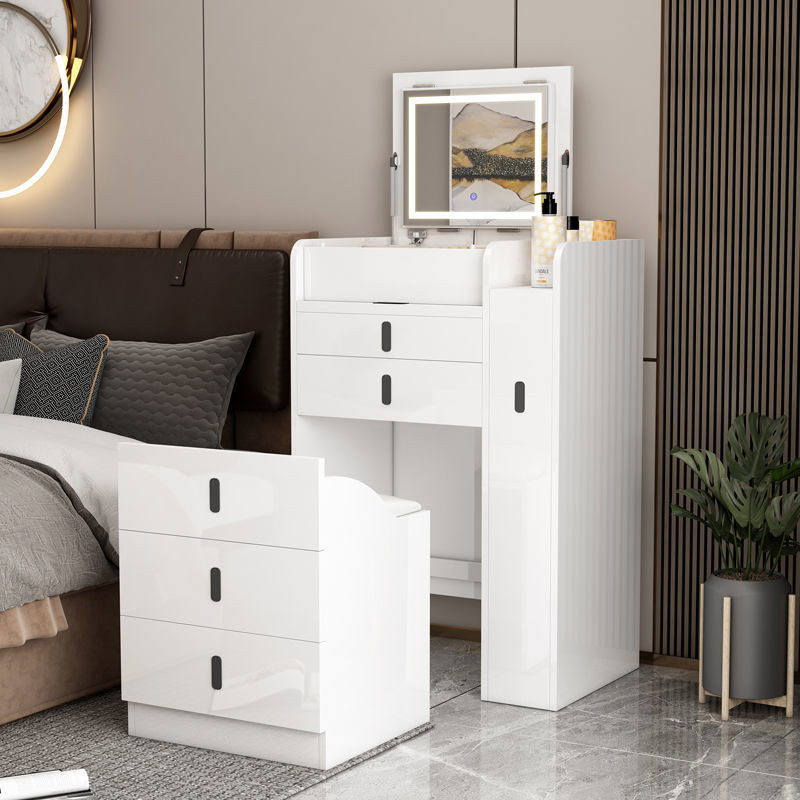 Modern Minimalist Style Dressing Table for Bedroom Bedside Small Flip ...