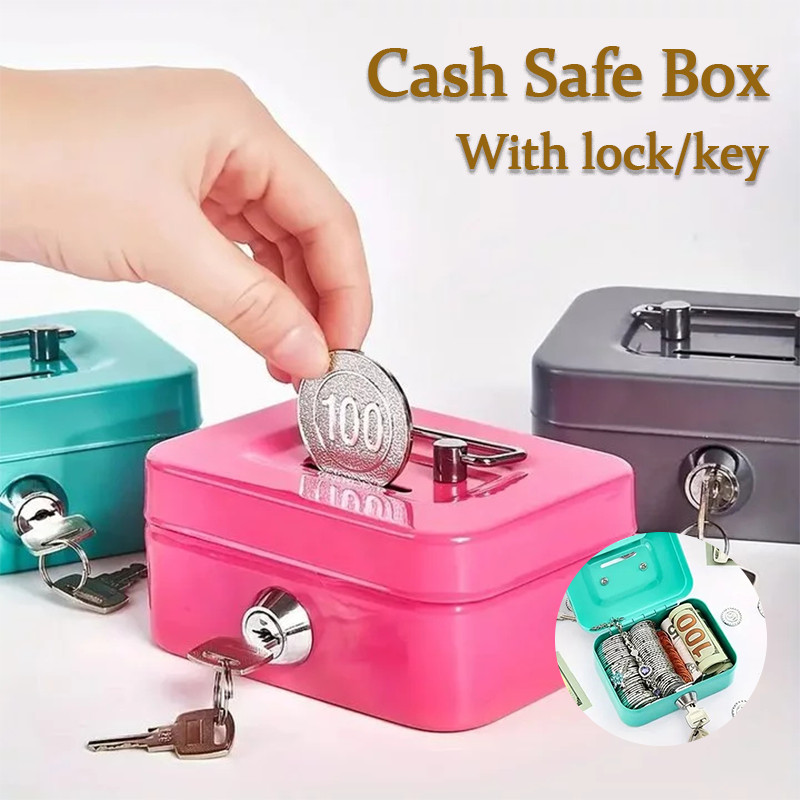 Money Secret Security Safe Box With Metal Lock Password/Key Cash Box ...