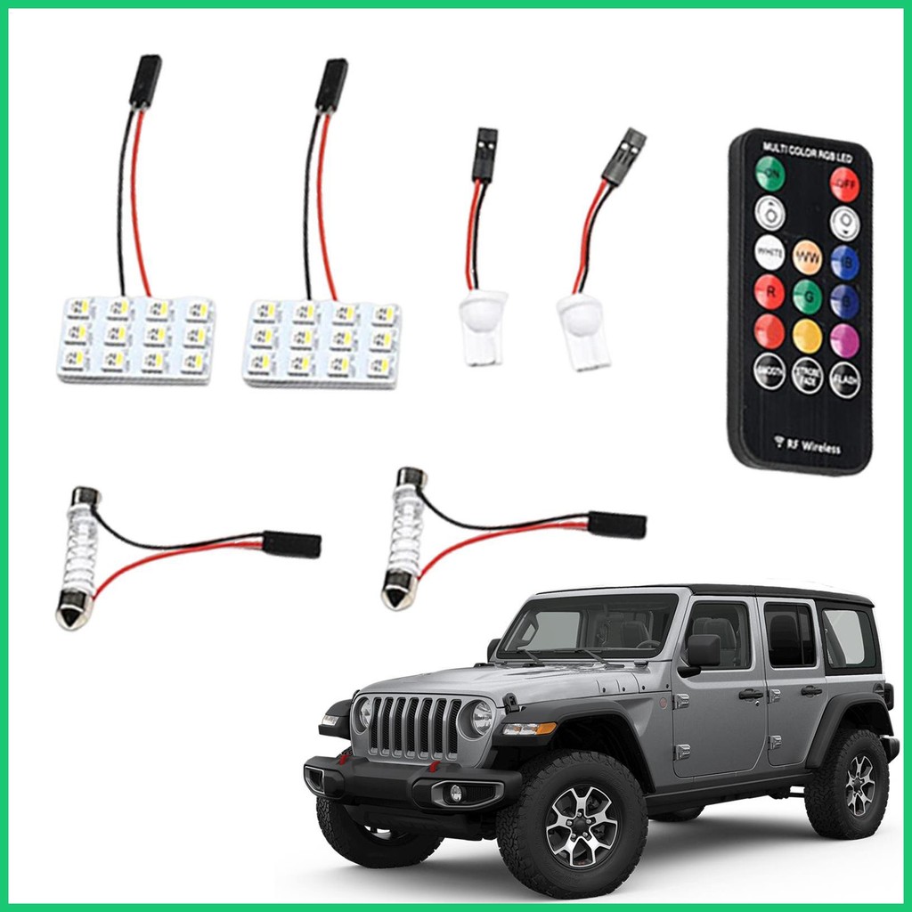 RGB Interior Car Lights LED Remote Control Dome Lights Dustproof ...