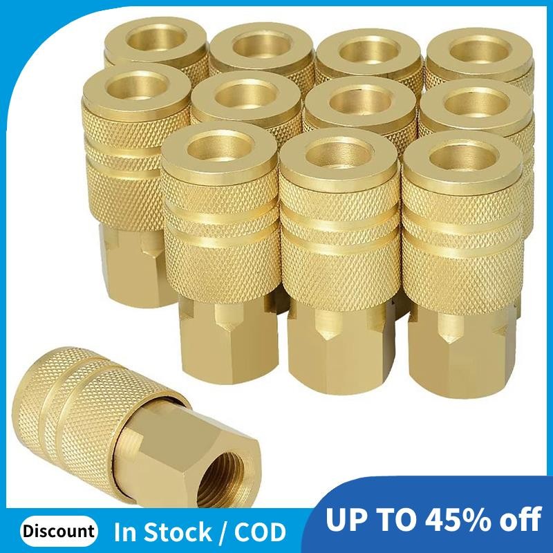 Best Sell 12PCS 1/4-Inch Brass Female Industrial Coupler,1/4 Inch NPT ...