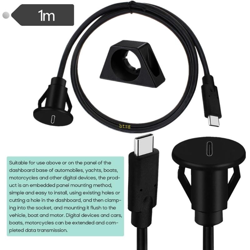 BT USB3 0 Type-C Male to Female Embedded Panel Mount Extension Cable ...